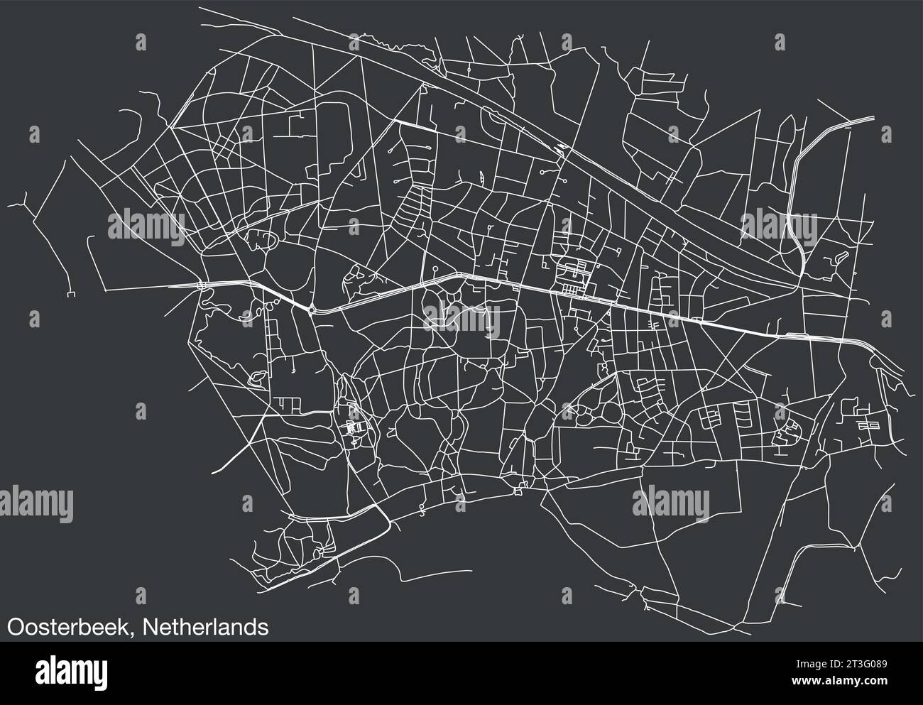 Street roads map of OOSTERBEEK, NETHERLANDS Stock Vector Image & Art ...