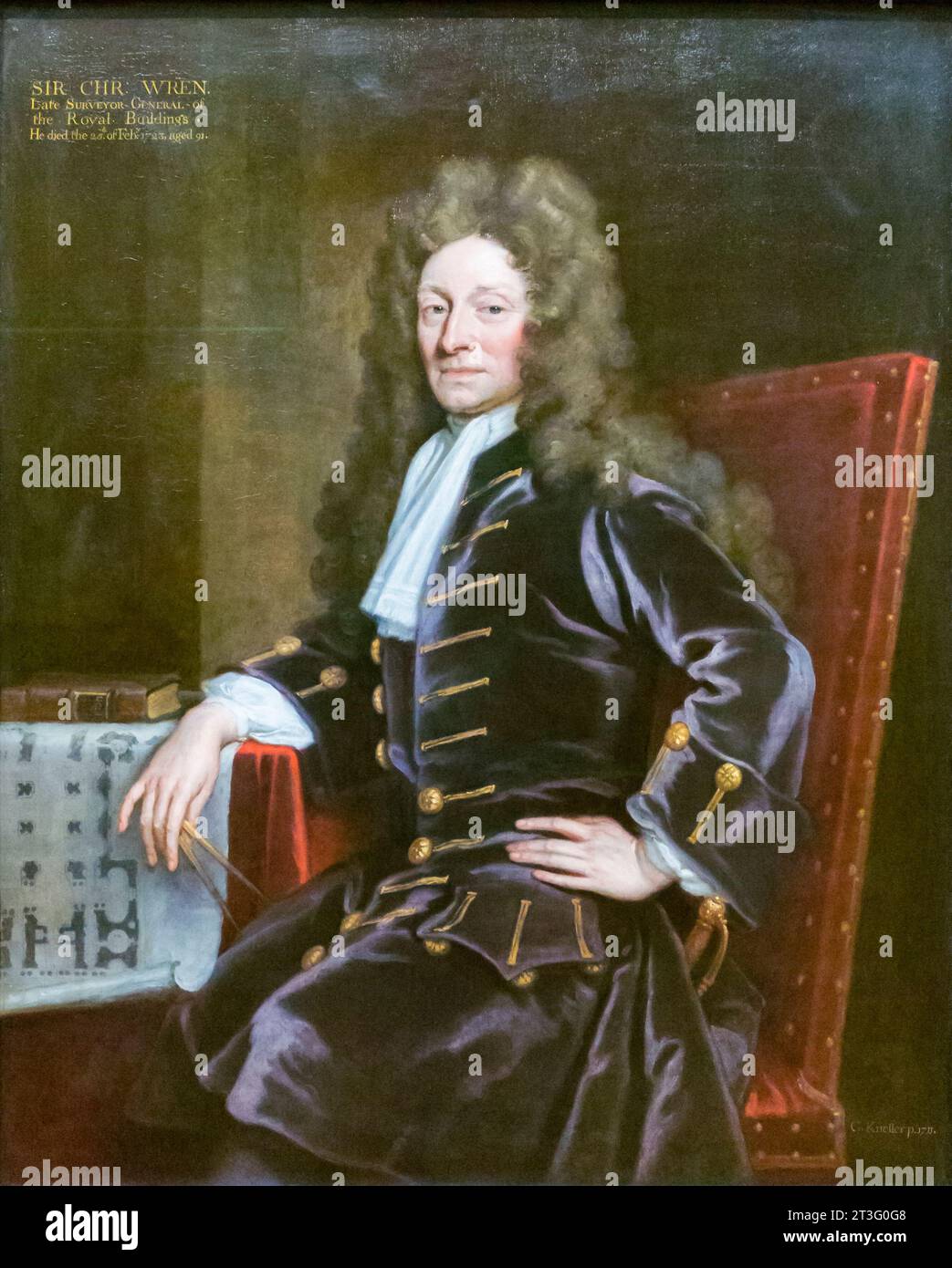 Sir Christopher Wren by Sir Godfrey Kneller Stock Photo - Alamy