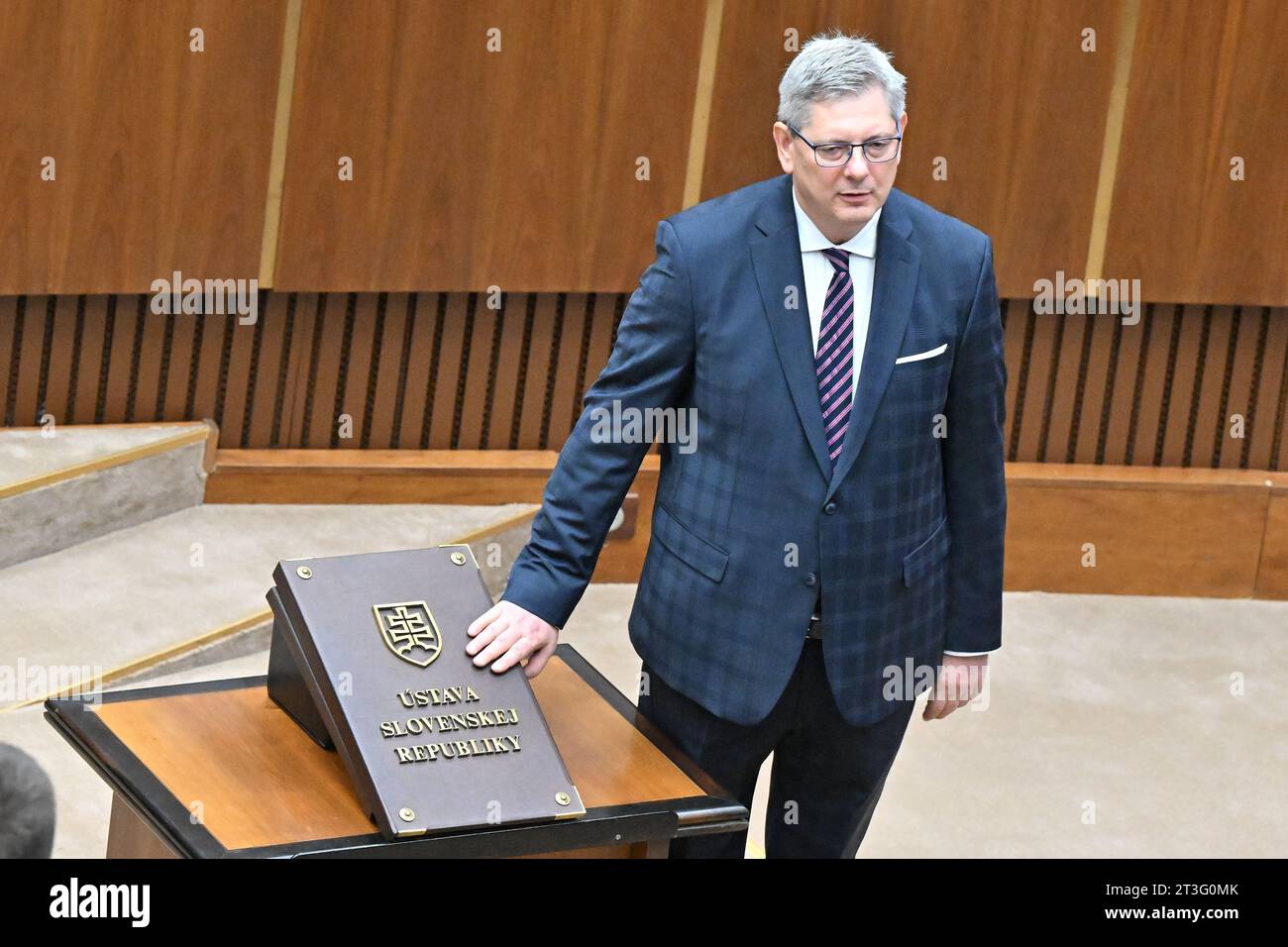 Bratislava, Slovakia. 25th Oct, 2023. Slovak Member of Parliament Boris ...