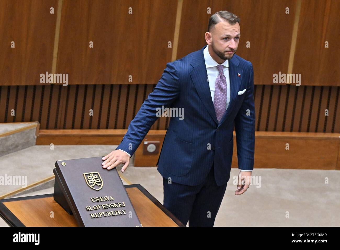 Bratislava, Slovakia. 25th Oct, 2023. Slovak Member of Parliament Matus ...