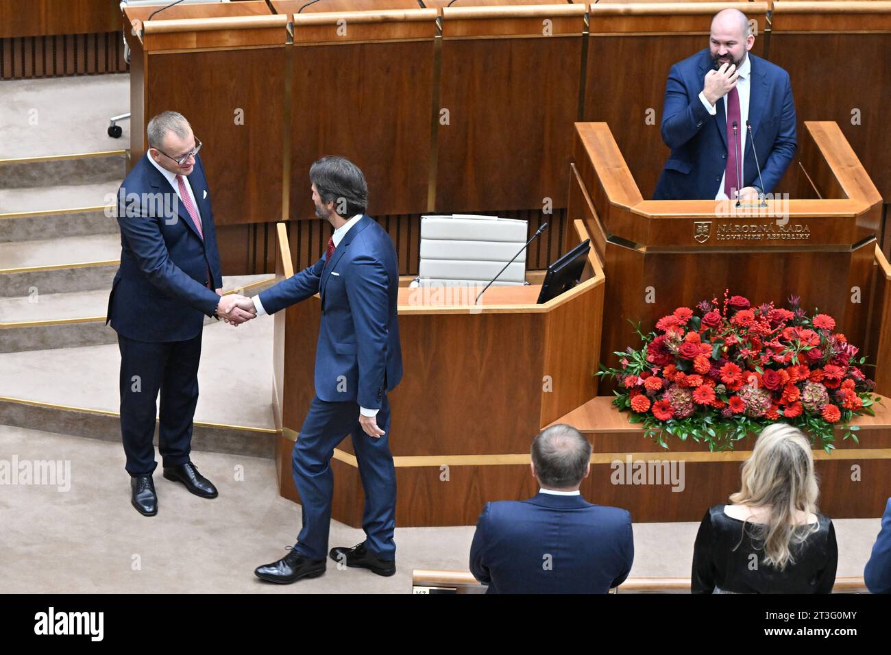 Bratislava, Slovakia. 25th Oct, 2023. Constituent meeting of the Slovak ...
