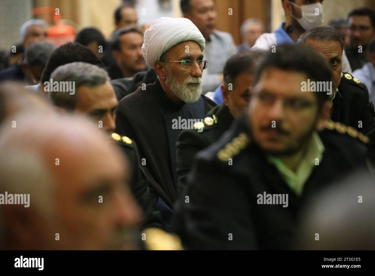 Tehran, Iran. 25th Oct, 2023. An Iranian Shia cleric attends during a ...