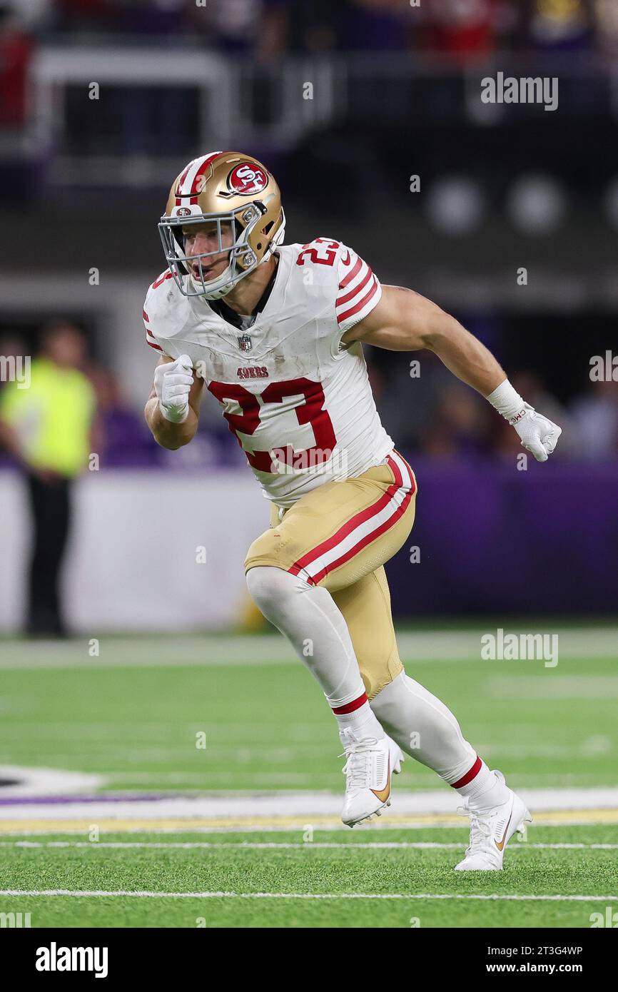 San Francisco 49ers running back Christian McCaffrey (23) in action ...
