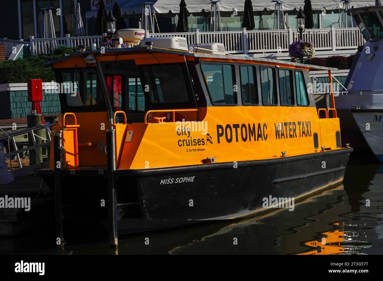 Yellow, Potomac Water Taxi at the Old Town Alexandria, Virginia, USA ...