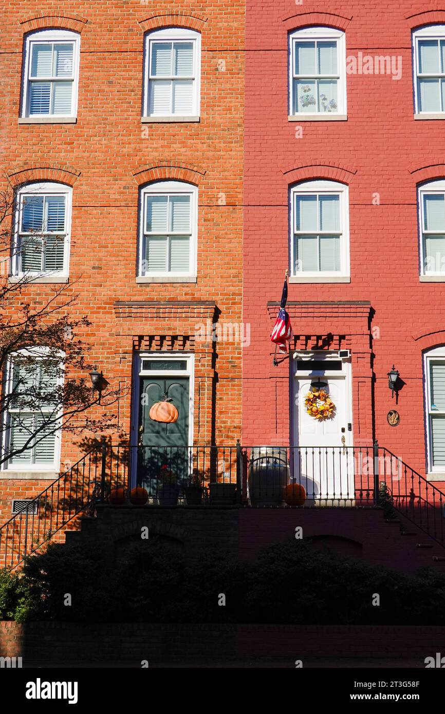 Decorated entrances with interesting architectural details, red brick ...
