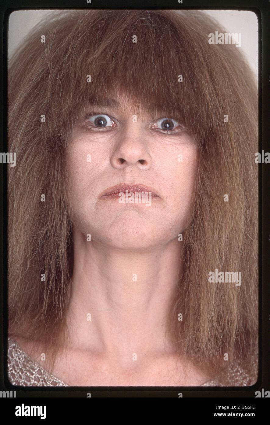 A 1983 posed color portrait of Carla Bley, an avant garde jazz ...