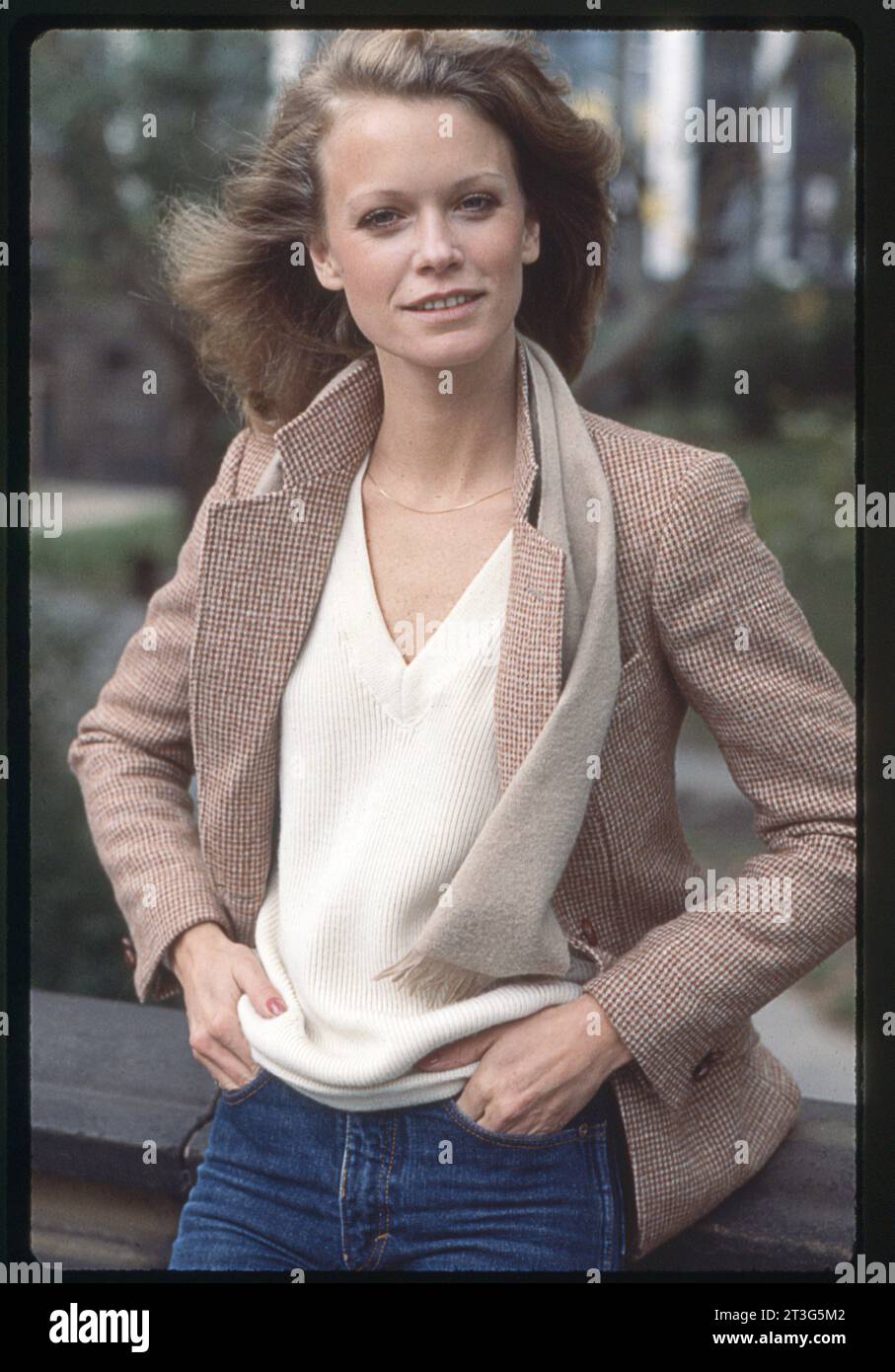 A waist up photo of model actress Shelly Hack. She rose to fame as the Charlie Girl in Revlon ...