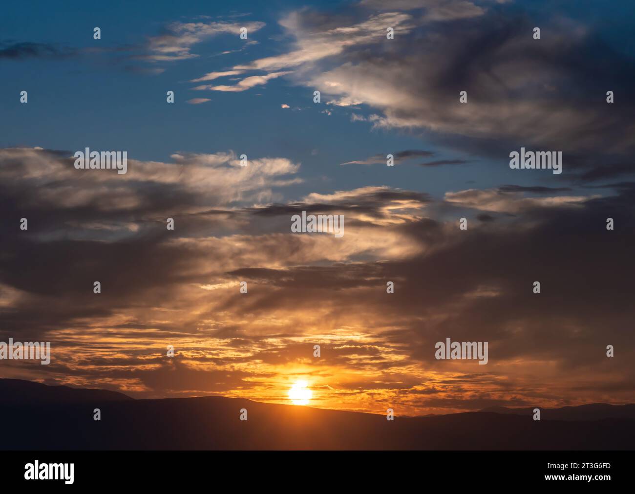 beautiful golden sunset sky landscape, natural background Stock Photo ...