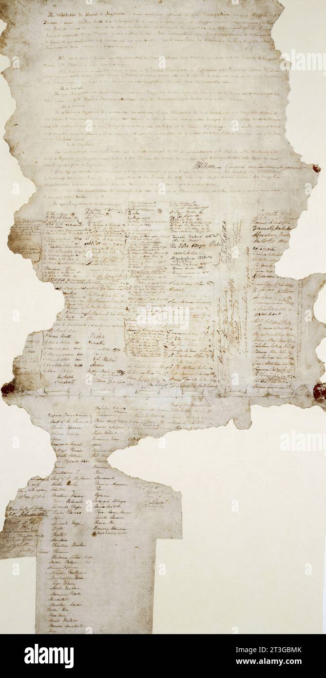 The Treaty of Watangi. The Waitangi Sheet of the Treaty of Waitangi ...