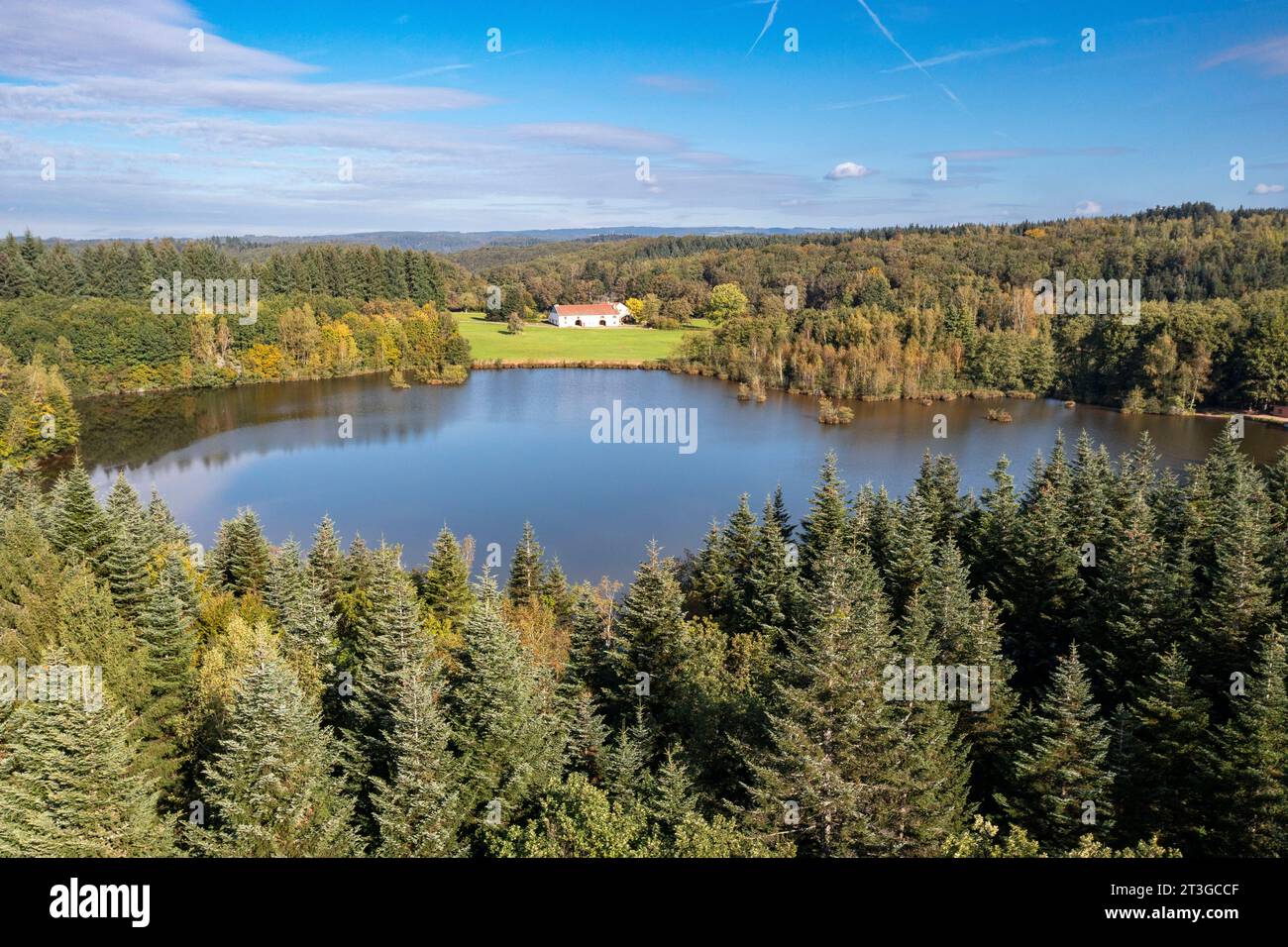 France, Haute Saône, Mélisey, thousand ponds, Marceline pond seen by ...