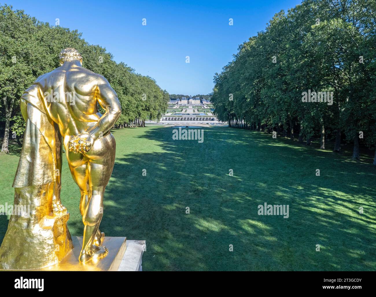France, Seine et Marne, Maincy, Vaux le Vicomte castle, sculpture of ...