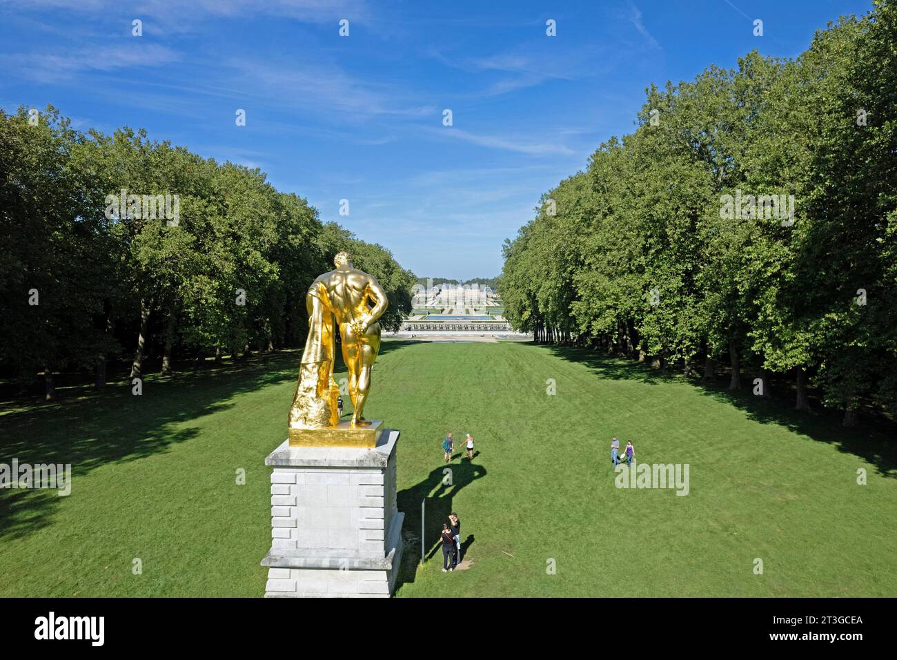 France, Seine et Marne, Maincy, Vaux le Vicomte castle, sculpture of ...