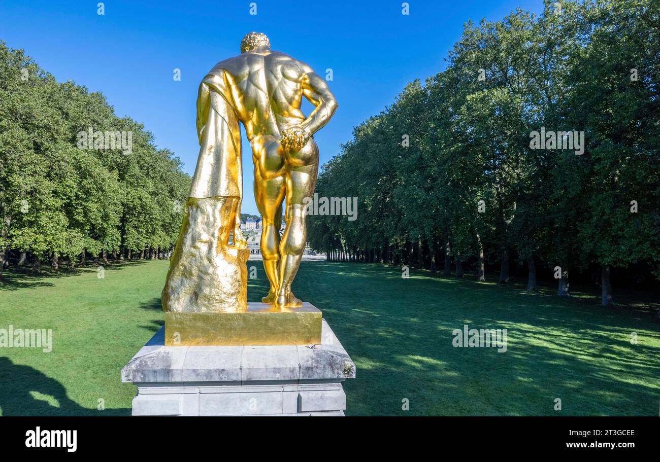 France, Seine et Marne, Maincy, Vaux le Vicomte castle, sculpture of ...