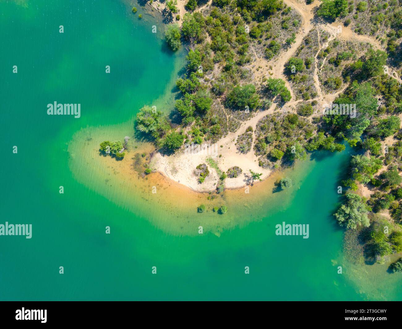 France, Var, Pays de Fayence, Saint Cassien lake (aerial view Stock ...