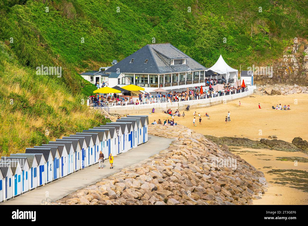 France, Manche, Cotentin, Barneville-Carteret, Potiniere beach ...