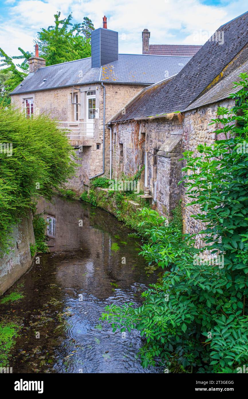 France, Manche, Cotentin, Valognes, the banks of the Merderet river ...