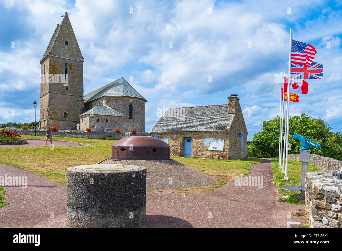 France, Manche, Cotentin, La Pernelle, Sainte Petronille church and the ...
