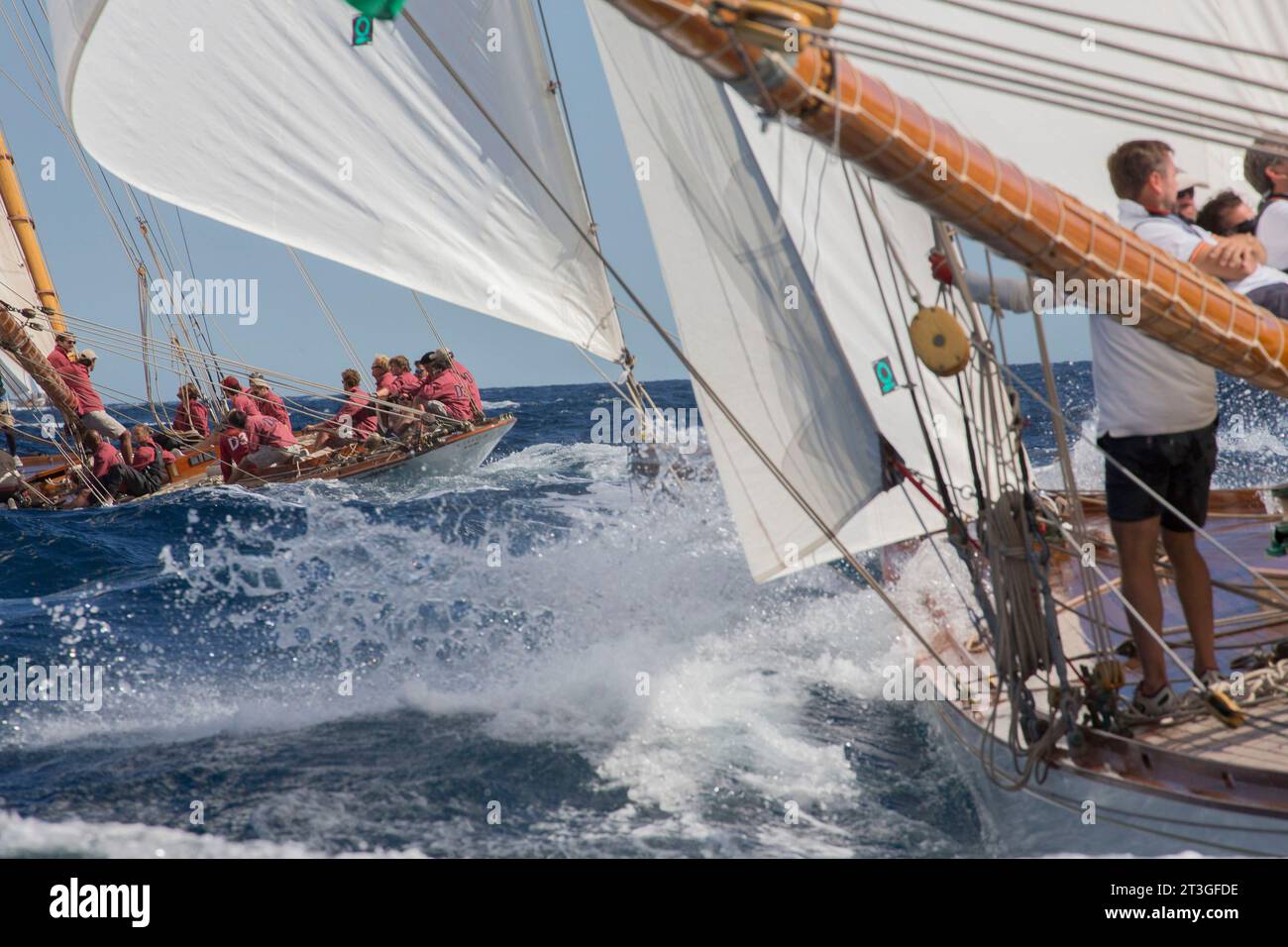 France, Var, Saint Tropez, Voiles de Saint Tropez 2017, maneuver in the ...