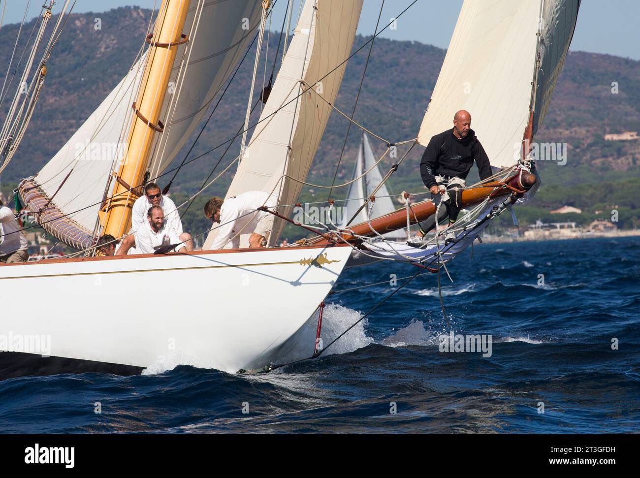France, Var, Saint Tropez, Voiles de Saint Tropez 2017, maneuver in ...