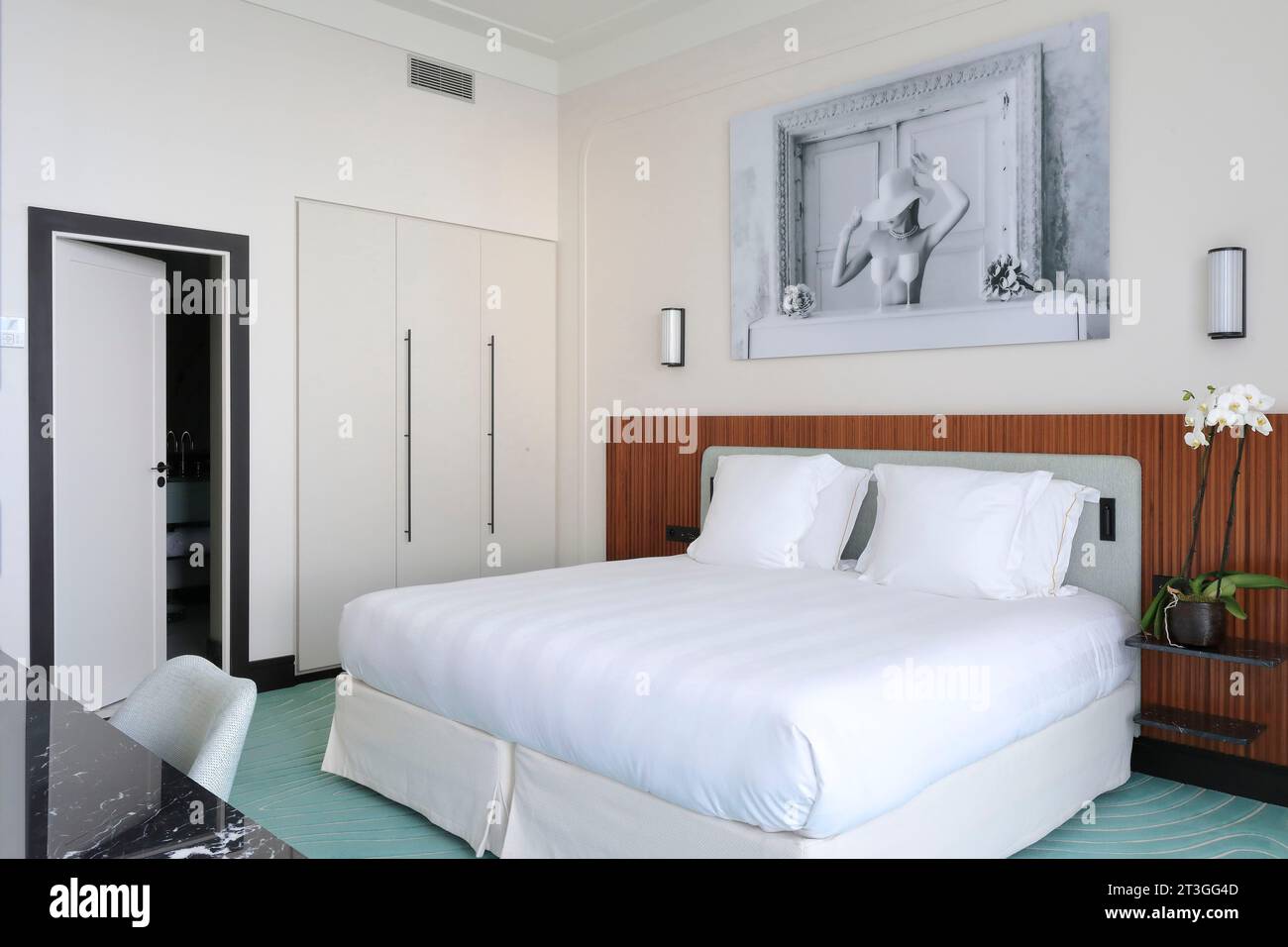 France, Alpes Maritimes, Cannes, La Croisette, Hotel Mondrian, room ...