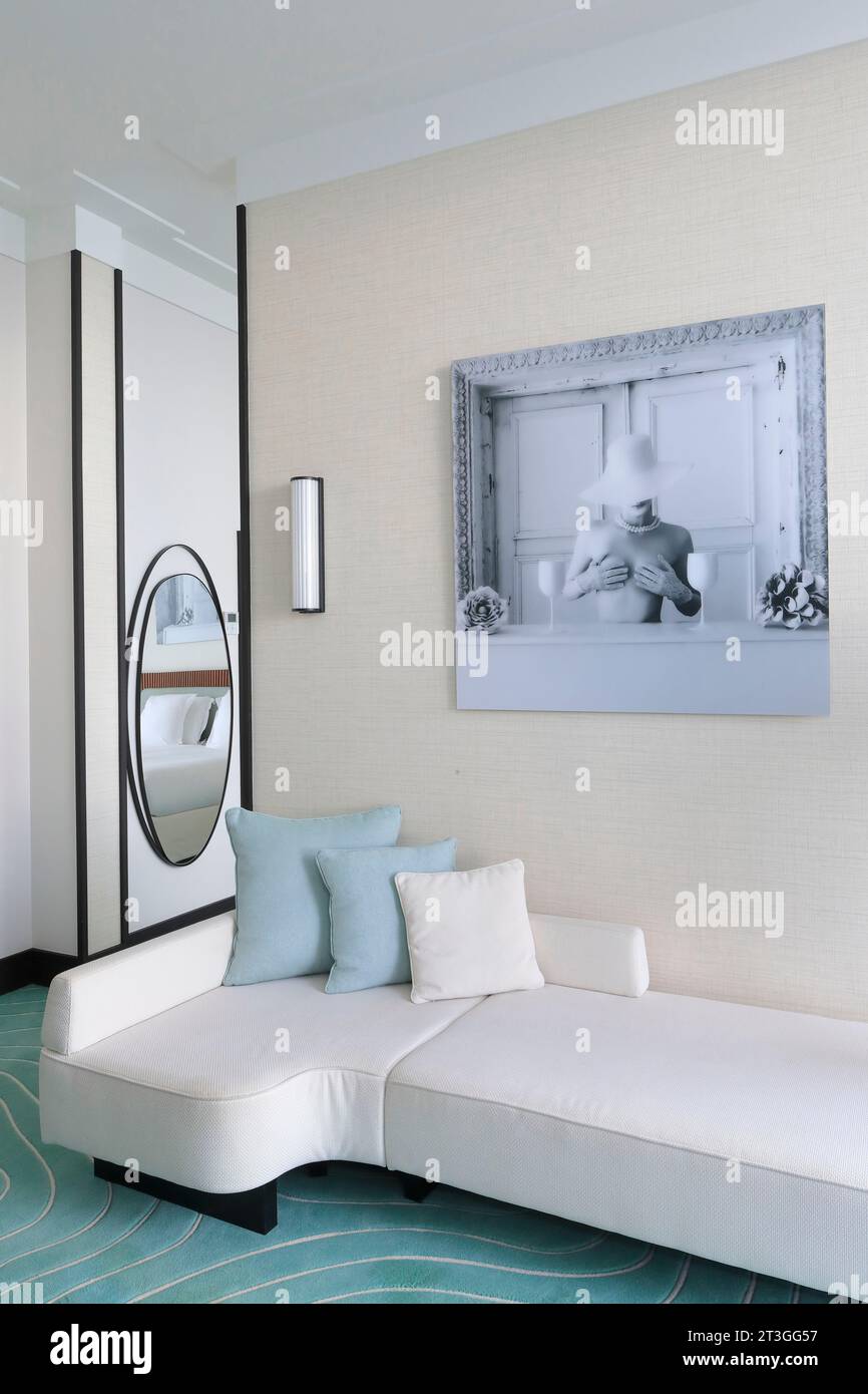 France, Alpes Maritimes, Cannes, La Croisette, Hotel Mondrian, suite ...