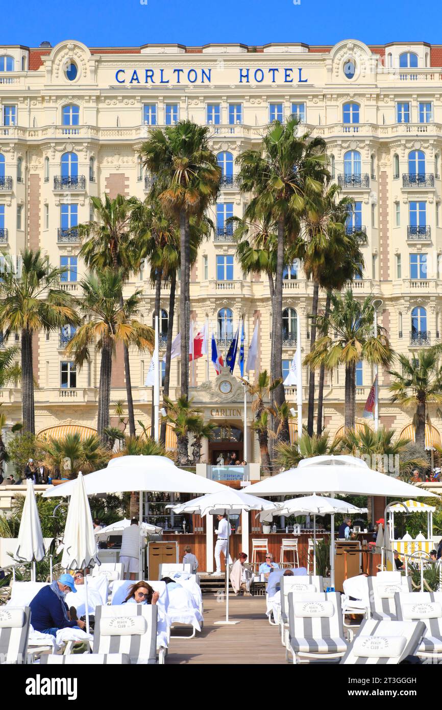 France, Alpes Maritimes, Cannes, Croisette, Hotel Carlton (historic ...
