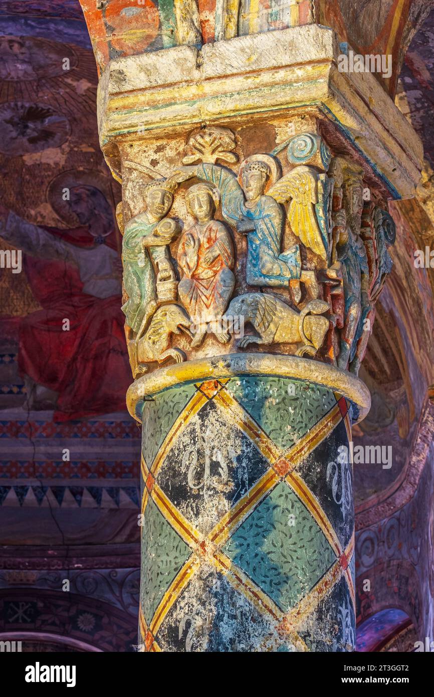 France, Vienne, Poitiers, Sainte-Radegonde church, capital of the ...