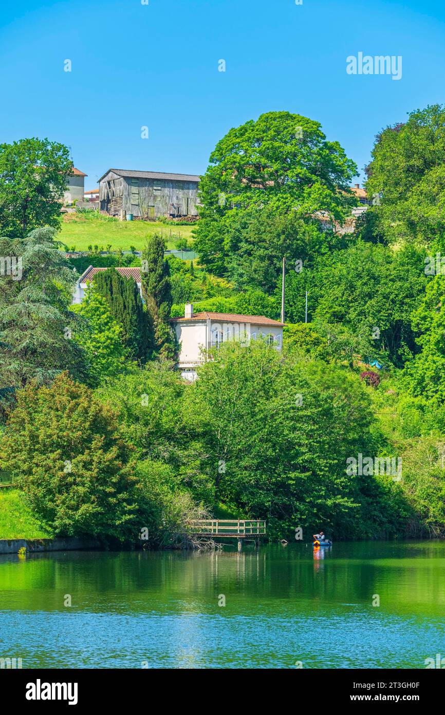France, Vendee, Mervent, at the confluence of La Mere and Vendee rivers ...