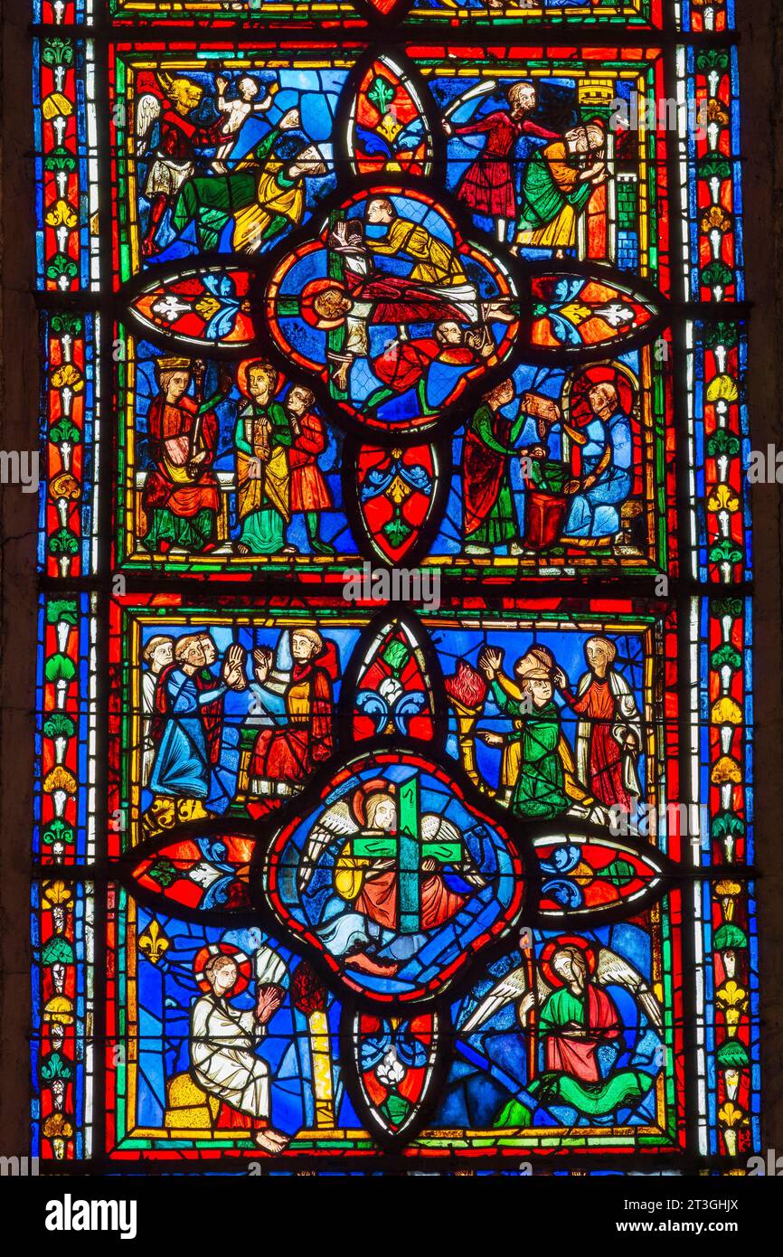 France Indre Et Loire Tours Stained Glass Window Of Saint Gatien