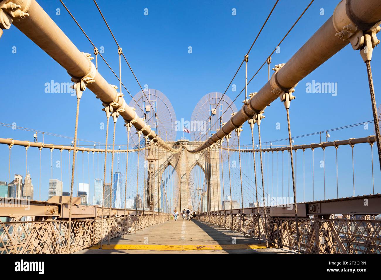 United States, New York State, Manhattan, On the Brooklyn bridge Stock ...