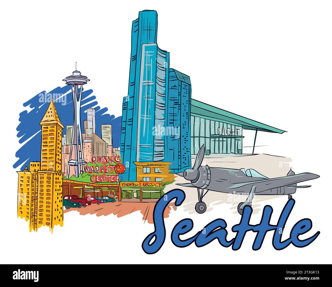 Vintage seattle Stock Vector Images - Alamy