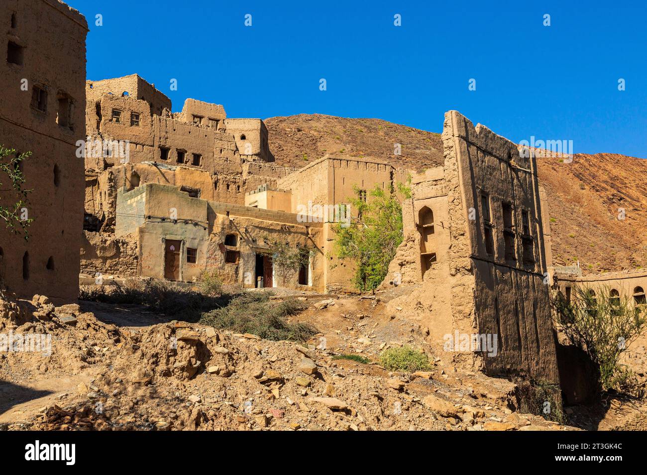 Sultanate of Oman, Birkat Al Mouz, the oasis and the village Stock ...