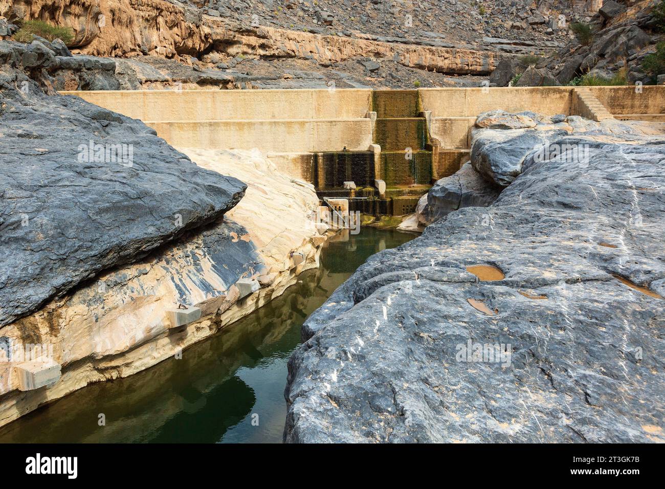 Sultanate of Oman, Ibri Region, Damm, Wadi Damm, dam Stock Photo - Alamy