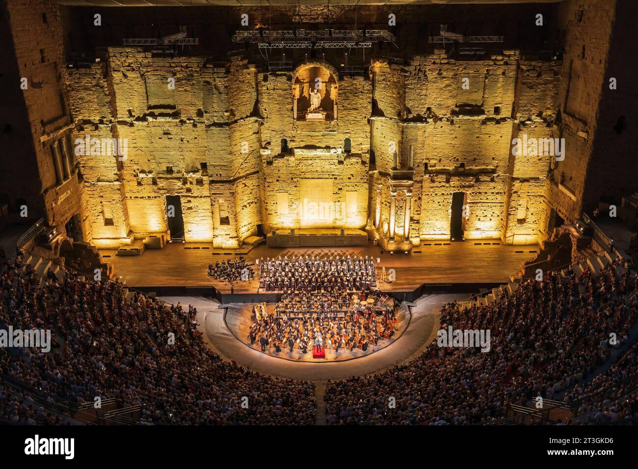 France, Vaucluse, Orange, ancient theater built during the reign of ...