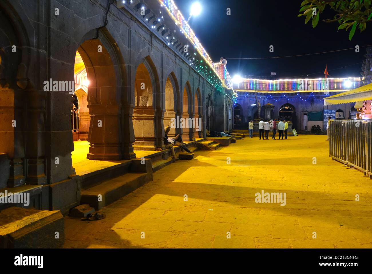 24 October 2023, Devotee at Jejuri fort, night Scene at Khandoba Temple ...