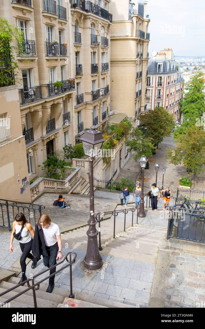 France, Paris, the Butte Montmartre, stairs Stock Photo - Alamy