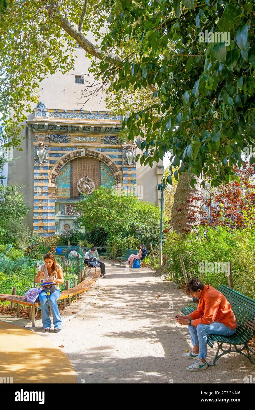 France, Paris, Saint Germain des Pres, Art Nouveau portal of the Seves ...