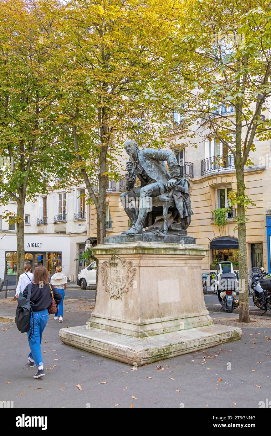 France, Paris, Saint Germain des Pres, statue of Diderot Stock Photo ...