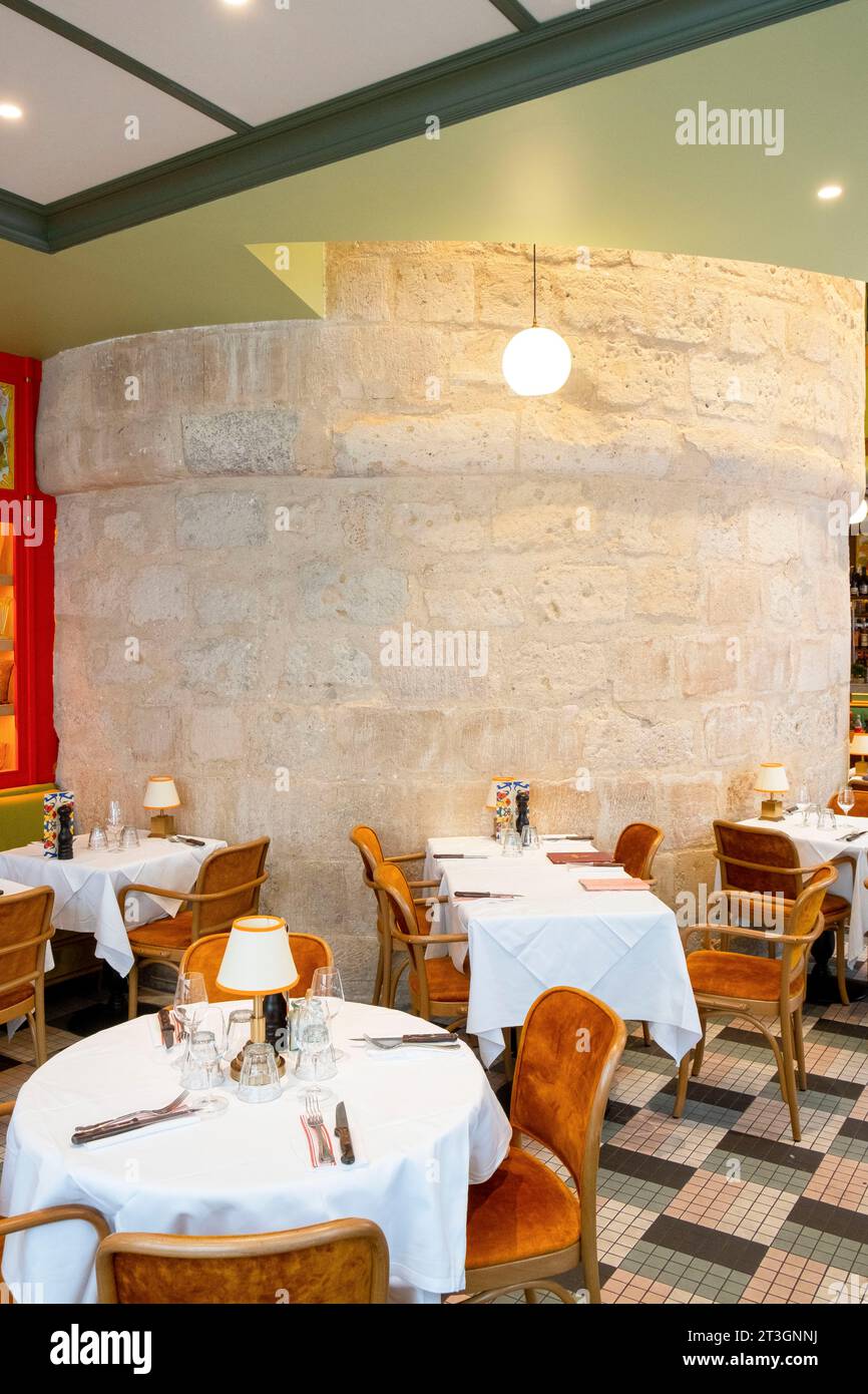 France, Paris, Saint Germain des Pres, inside the Brasserie des Pres ...