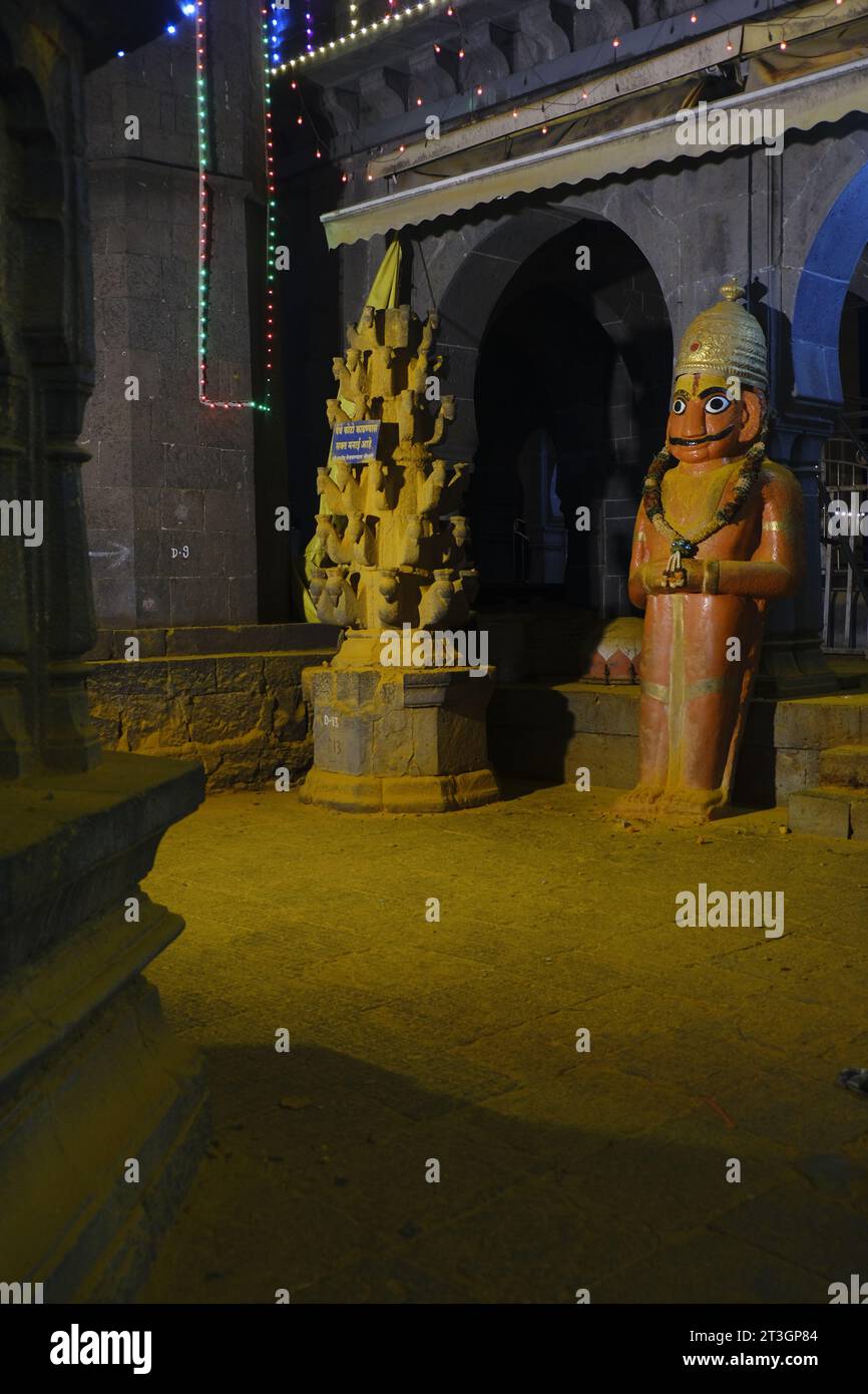24 October 2023, Devotee at Jejuri fort, night Scene at Khandoba Temple ...