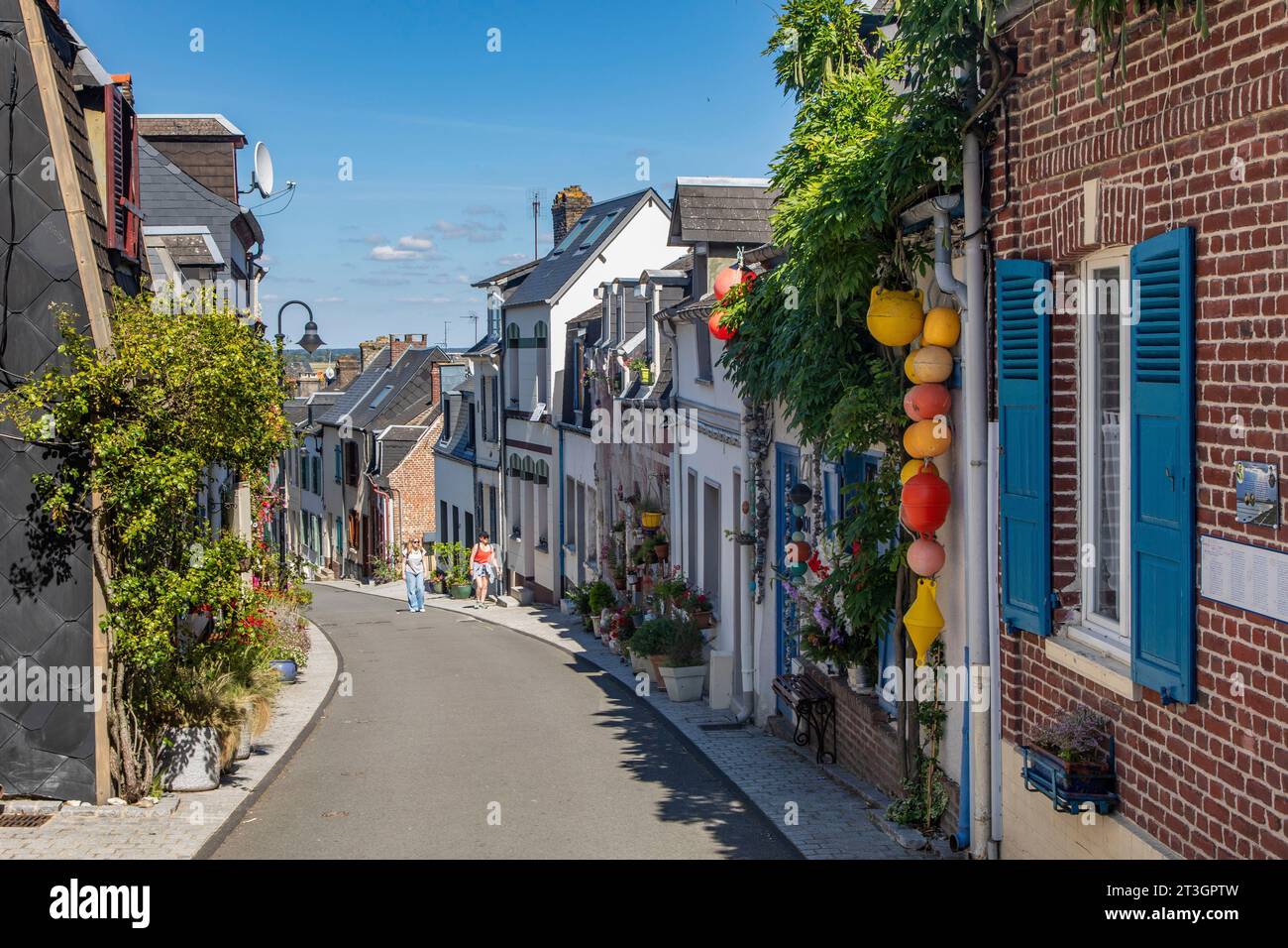 France, Somme, Baie de Somme, Saint-Valery-sur-Somme, quarter of ...