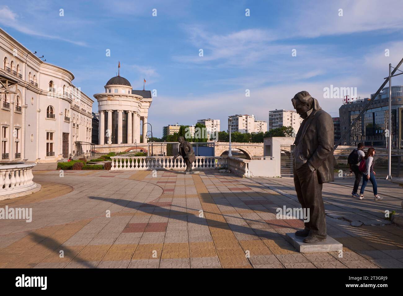 North Macedonia, Skopje, Macedonian National Theater (MNT), Statue of ...