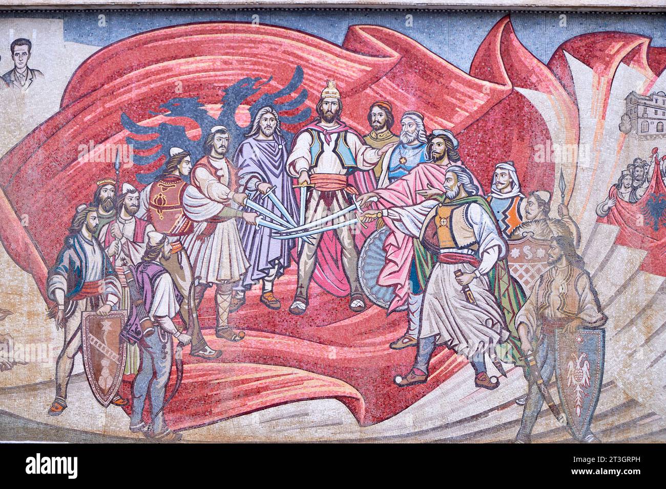 North Macedonia, Skopje, Albanian civil war Mosaic Stock Photo - Alamy