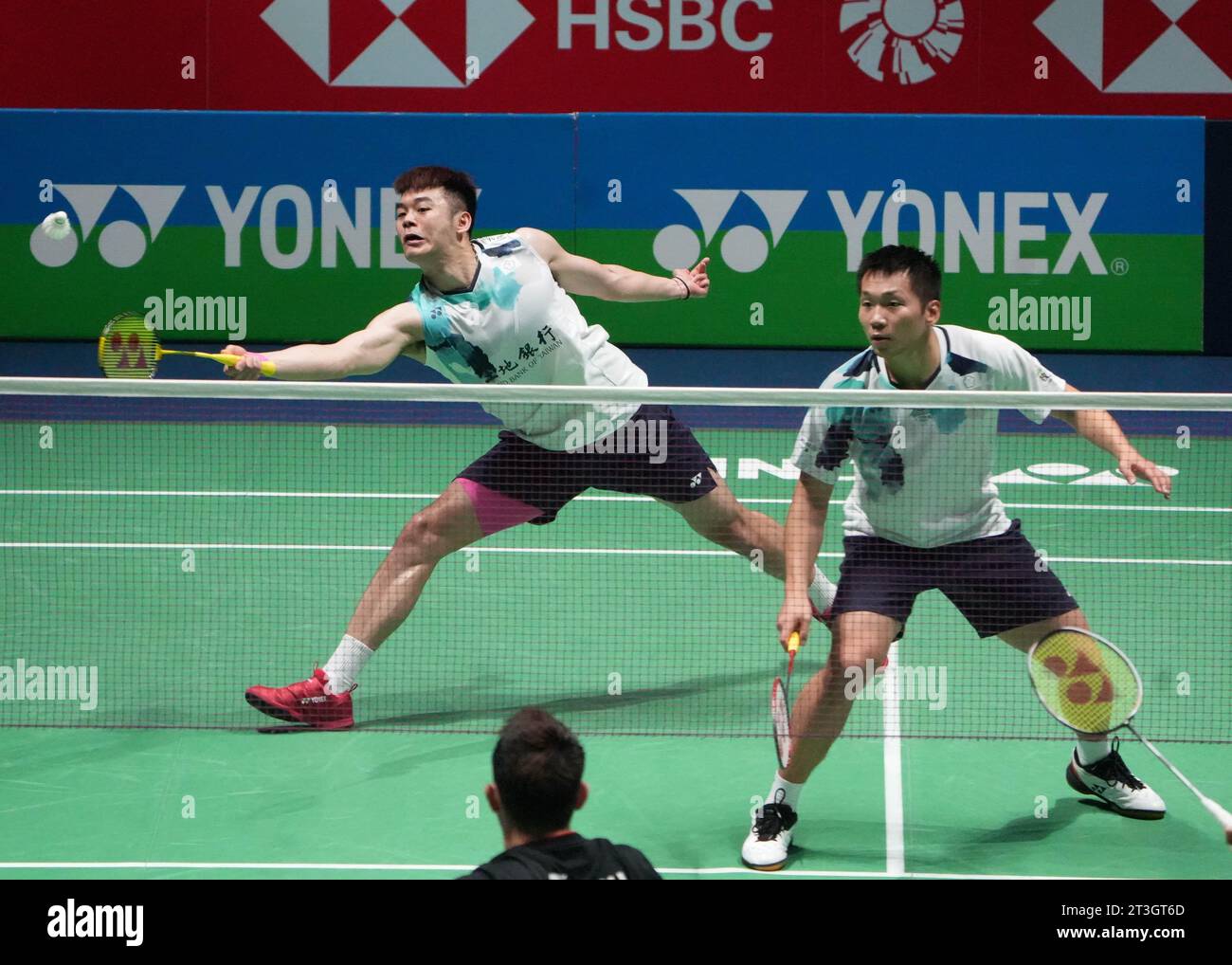 Wang Chi-Lin and Lee Yang of Chinese Taipei during the Yonex Internationaux de, France. , . at ...