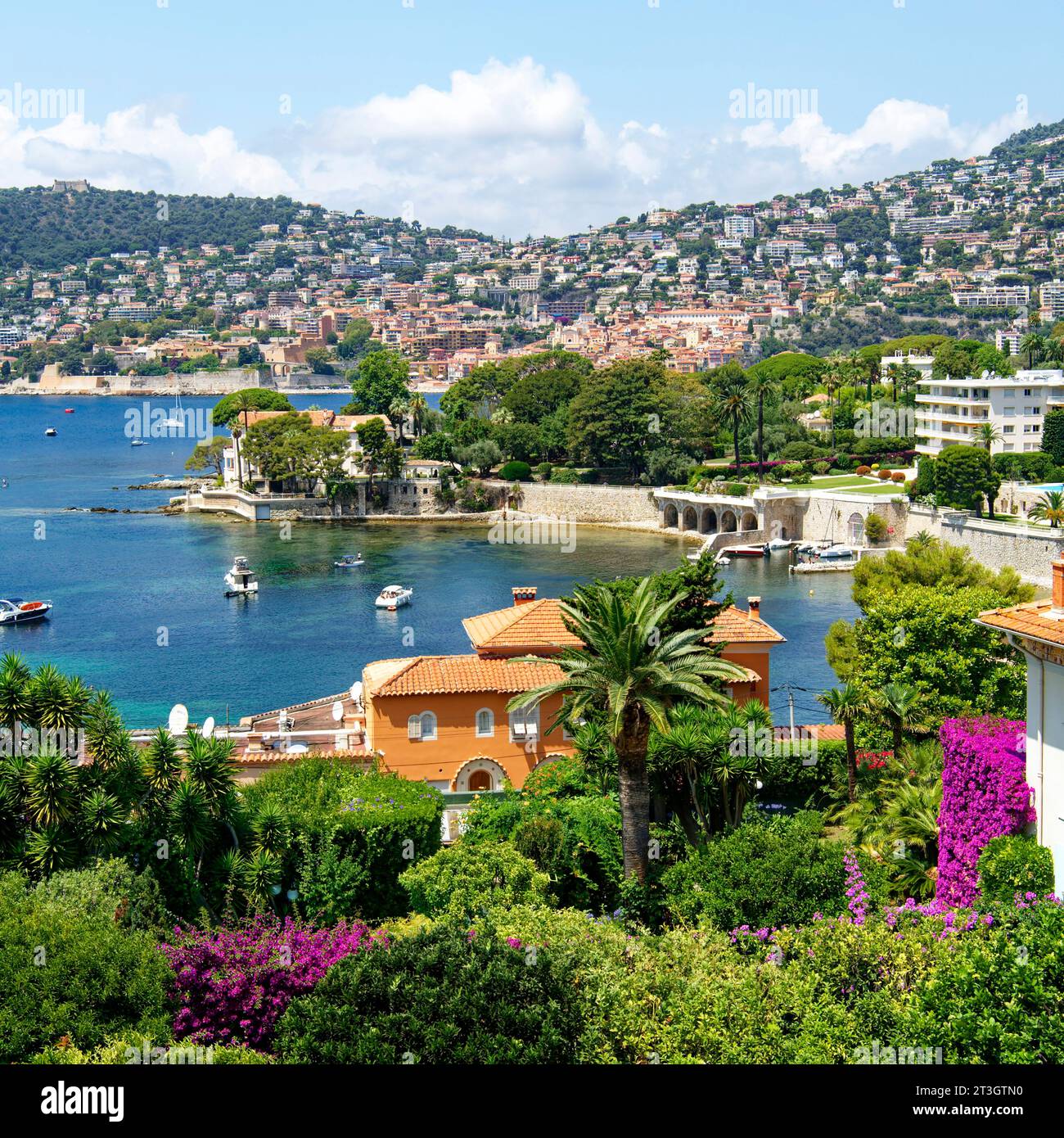 France, Alpes Maritimes, Rade de Villefranche sur Mer, Saint Jean Cap ...