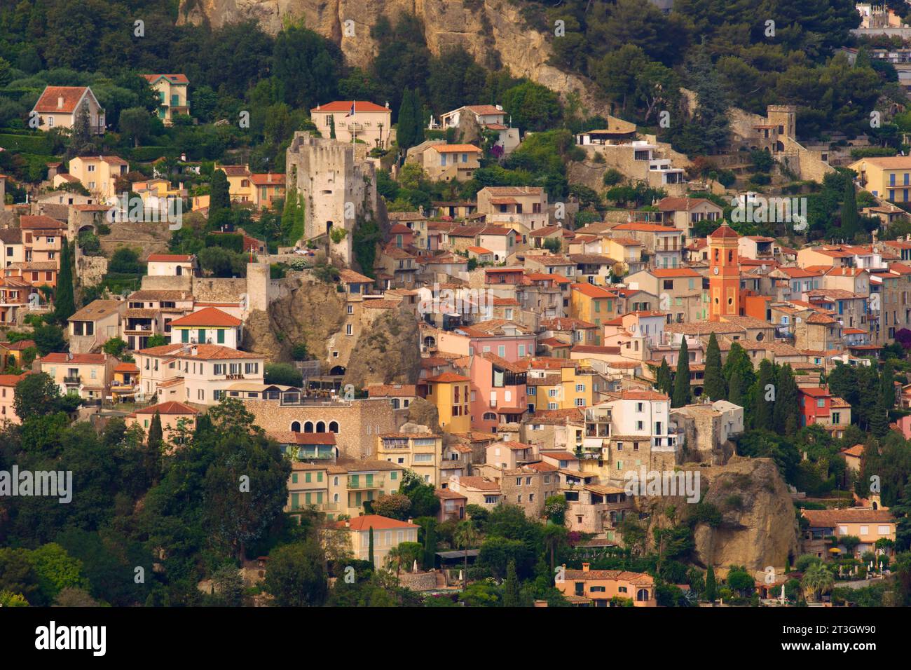 France, Alpes Maritimes, the hilltop village of Roquebrune Cap Martin ...