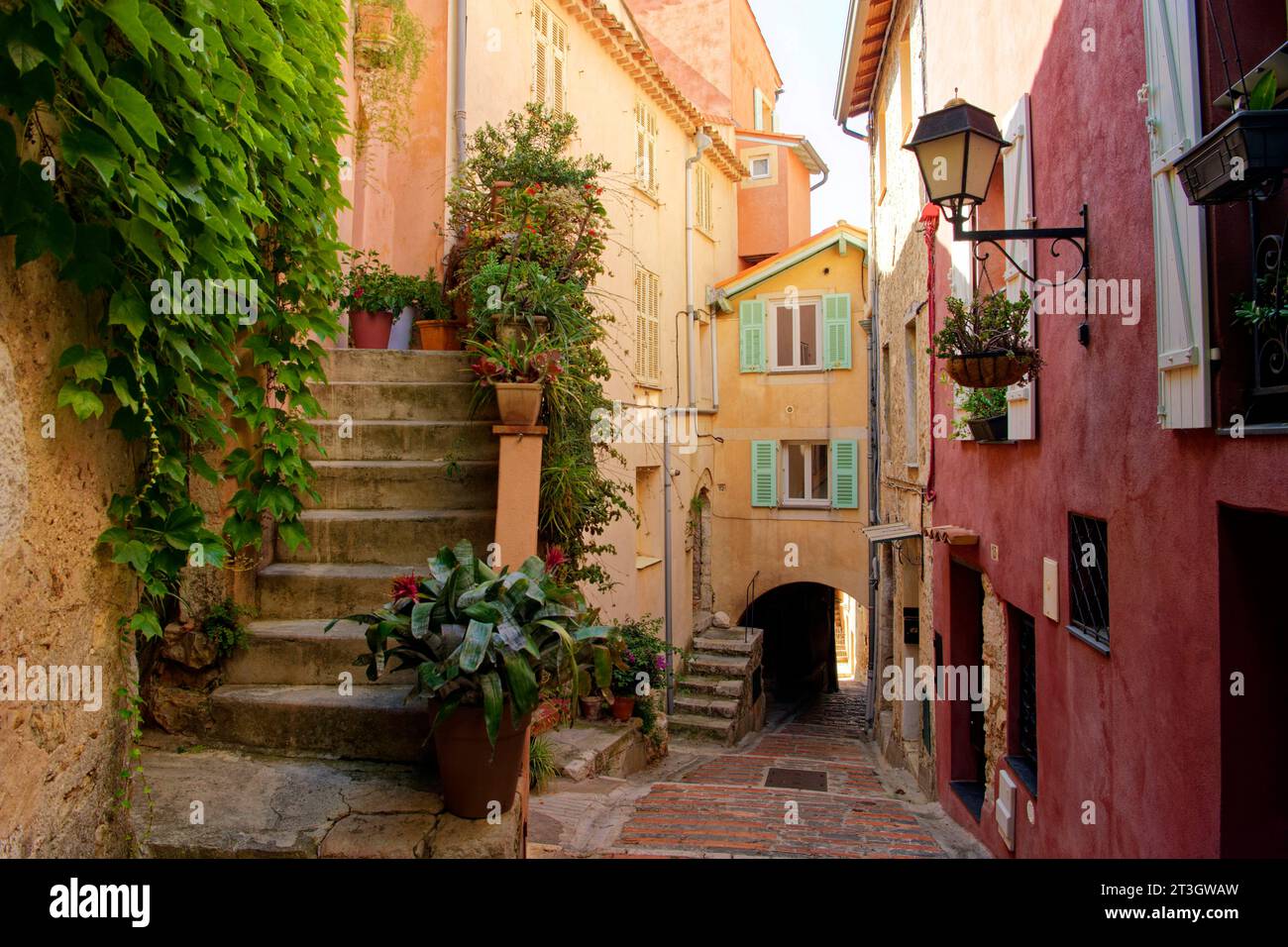 France, Alpes Maritimes, Nice, the hilltop village of Roquebrune Cap ...