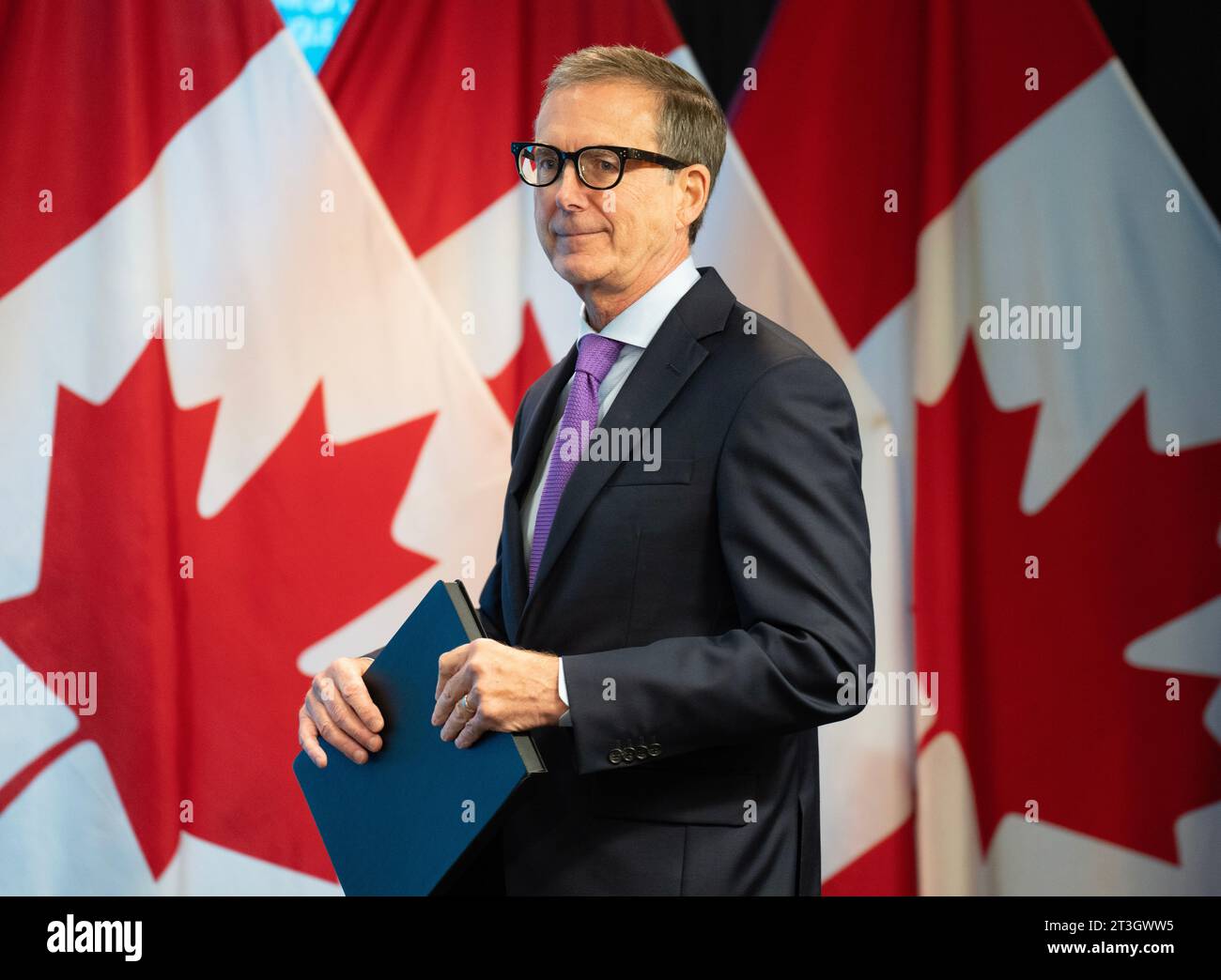 Ottawa, Canada. 25th Oct, 2023. Bank of Canada Governor Tiff Macklem ...