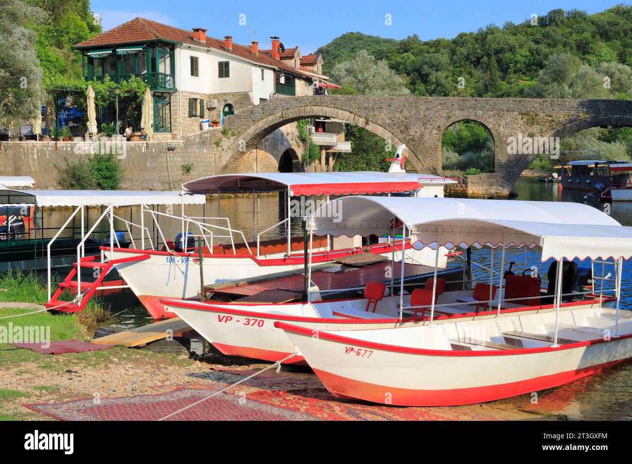 Montenegro, Skadar Lake (Shkodra Lake), Skadar National Park, Rijeka Crnojevica and its old ...