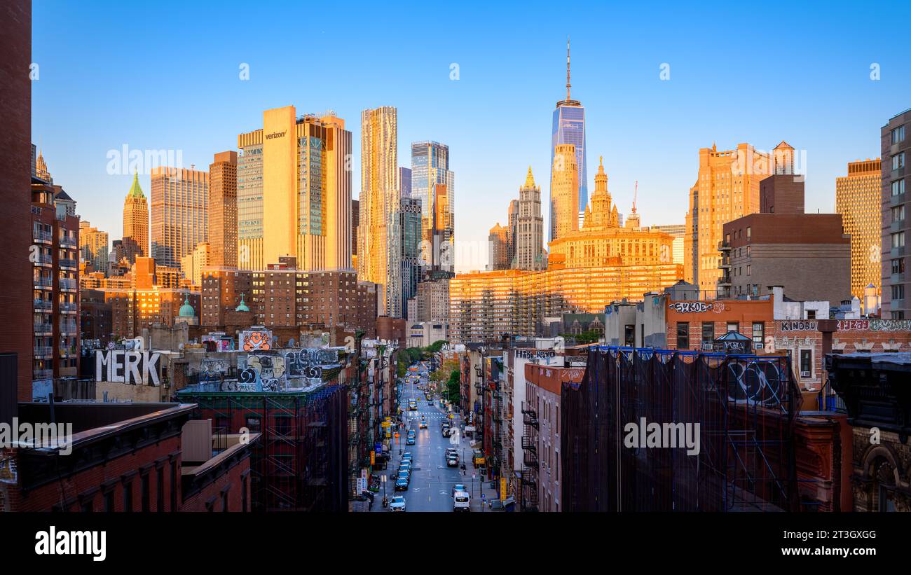 New York, United States - October-08-2023 - panoramic view at chinatown ...